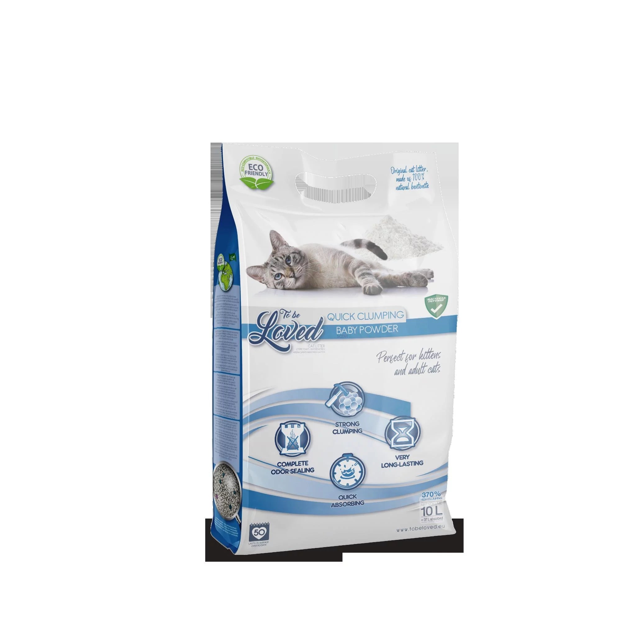 To Be Loved Quick Clumping Cat Litter Baby Powder 10L/8kg – Markospets